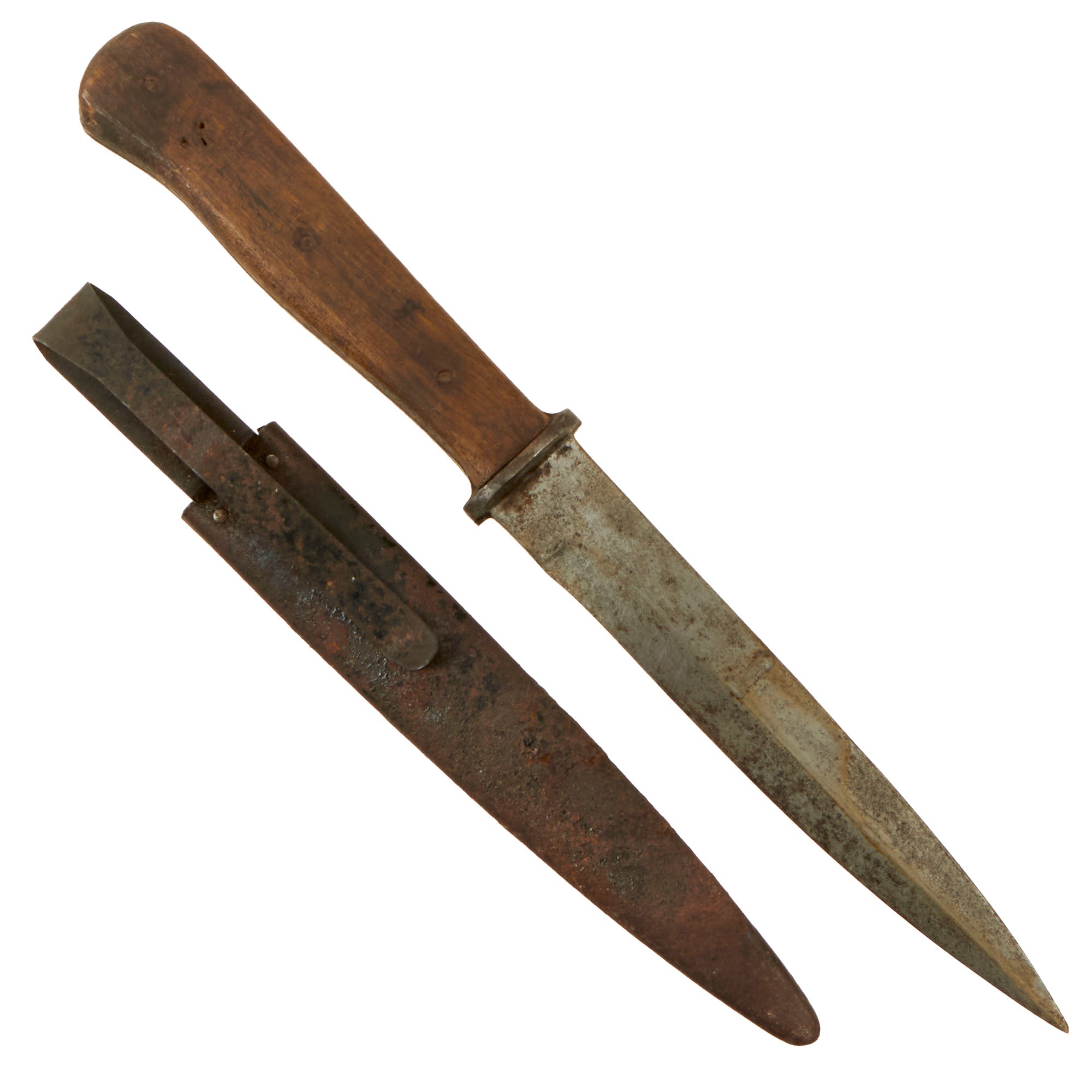 Original German WWII Wood Handle Nahkampfmesser Trench Fighting Knife ...