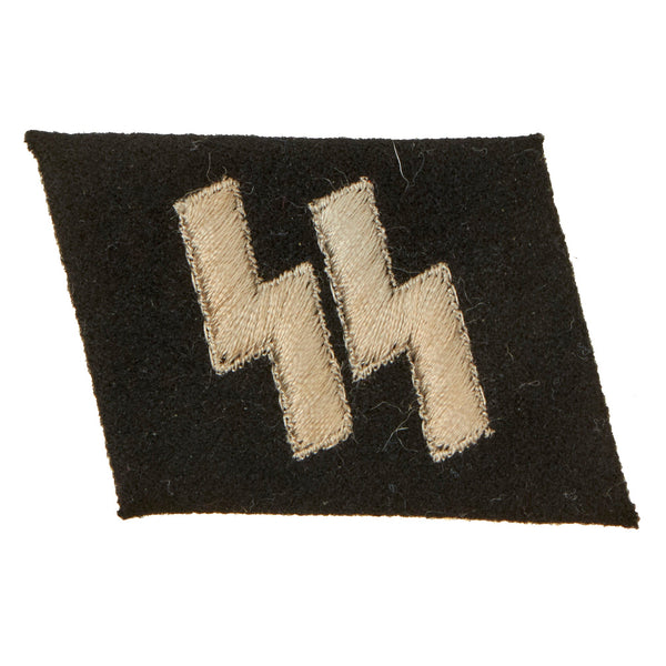 Original German WWII Unissued SS Double Sig Rune Collar Tab - Schutzst ...