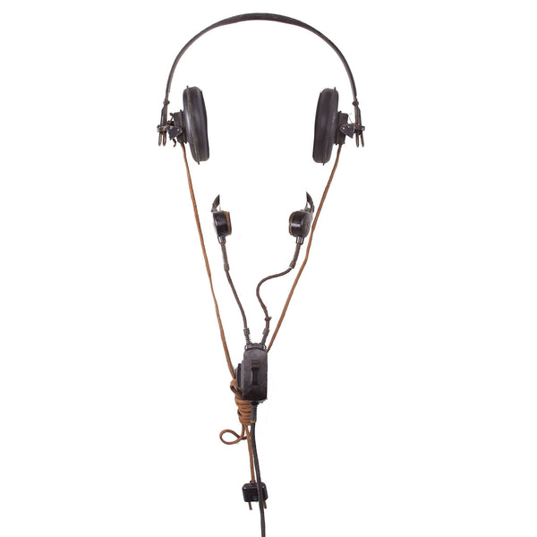 Original German WWII Panzer Armored Vehicle Model B Headset with Throa ...