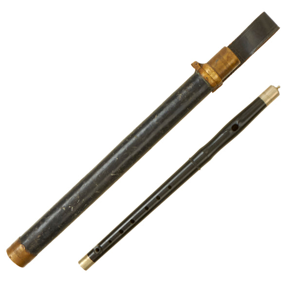 Original German WWI / WWII Regimental Fife Musical Instrument in Leath ...