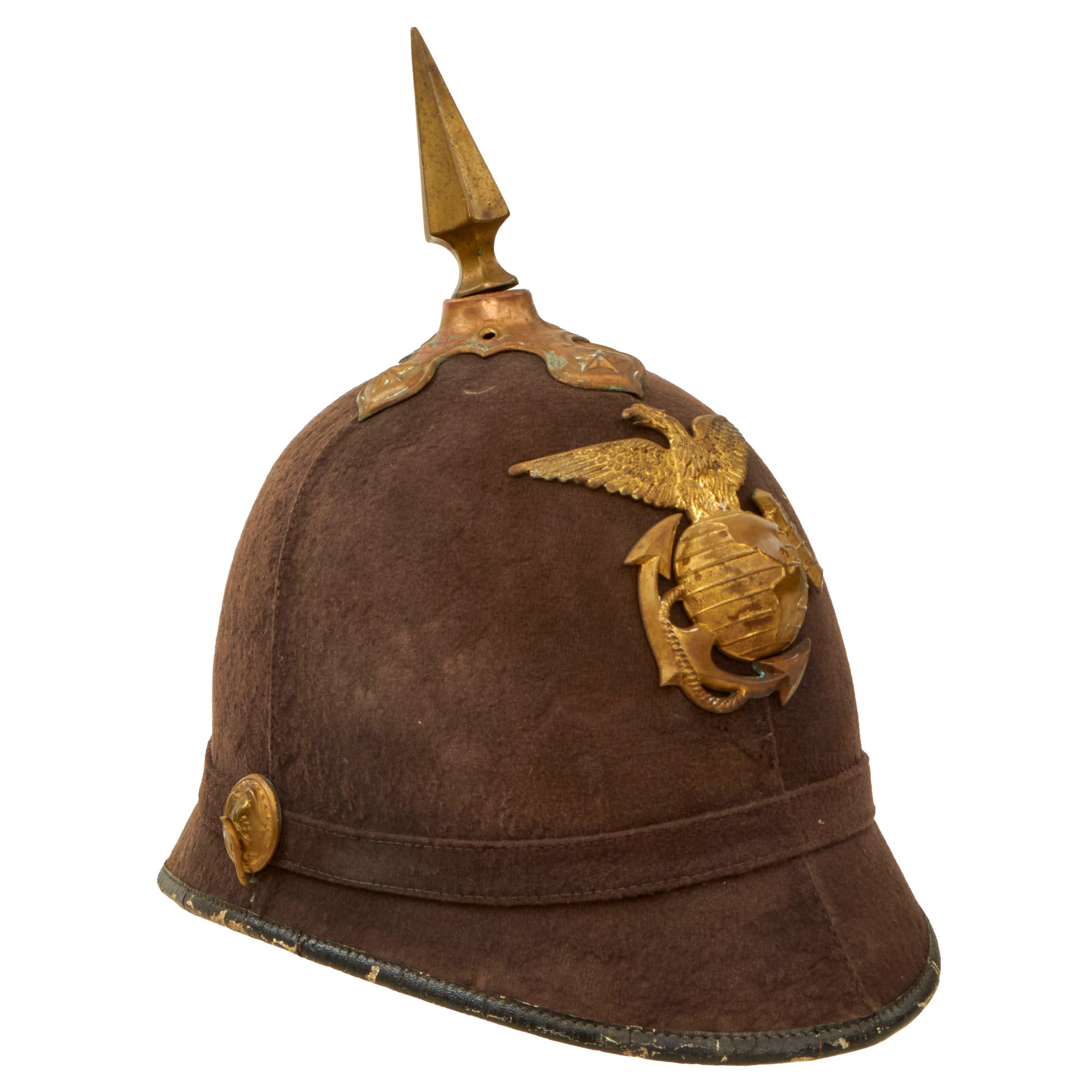 Original U.S. Marine Corps Model 1892 Officer's Dress Spiked Helmet Fi ...