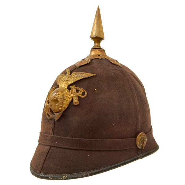 Original U.S. Marine Corps Model 1892 Officer's Dress Spiked Helmet Fi ...