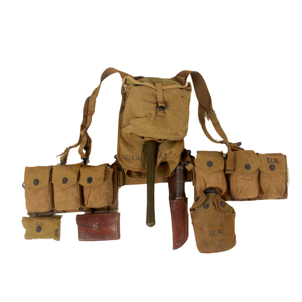 Original U.S. WWII BAR Gunner’s M1928 Field Pack Haversack Grouping Wi ...