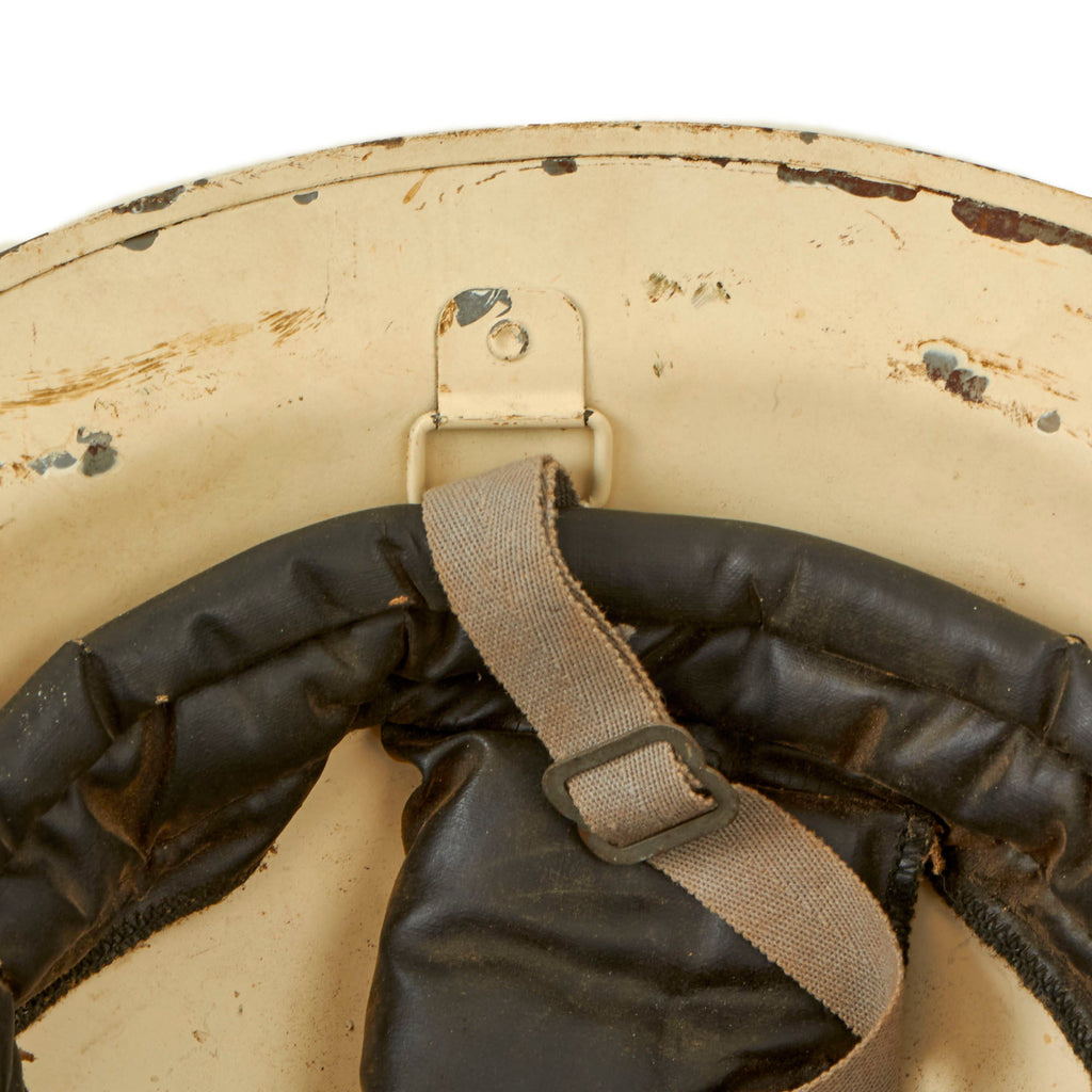 Original U.S. WWII M1917A1 Kelly Civil Defense Helmet with Liner & Chi ...