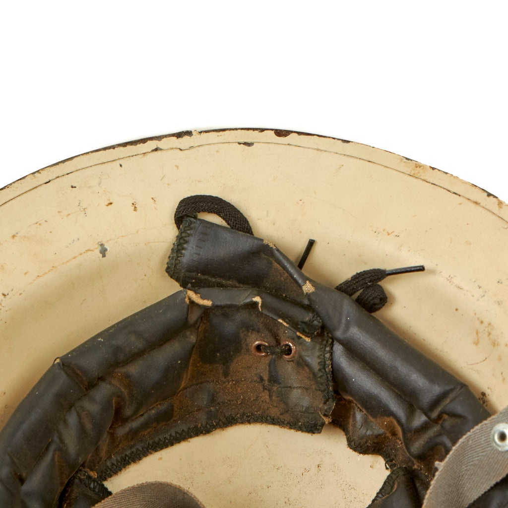 Original U.S. WWII M1917A1 Kelly Civil Defense Helmet with Liner & Chi ...