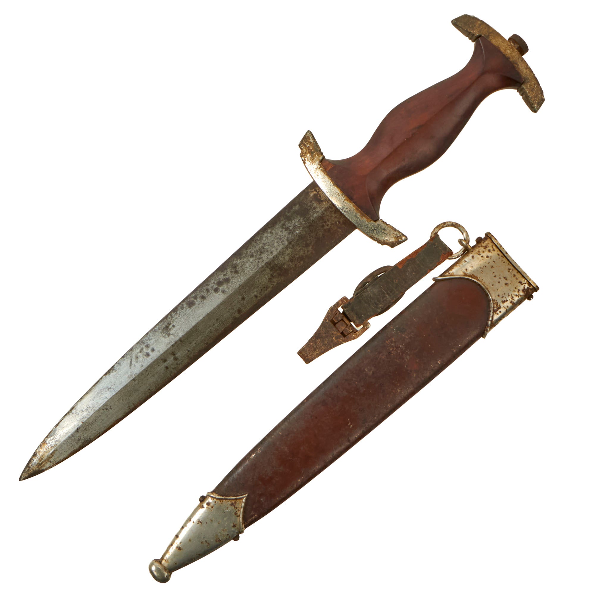 Original German WWII Service Worn SA Dagger by Rare Maker C. Gustav Sp ...