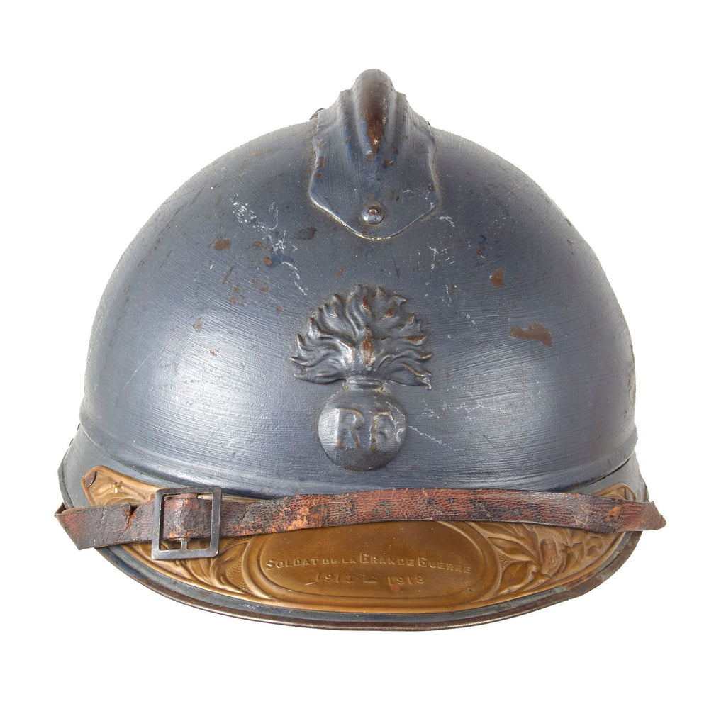 Original French WWI Complete M1915 Adrian Infantry Helmet with Soldat ...
