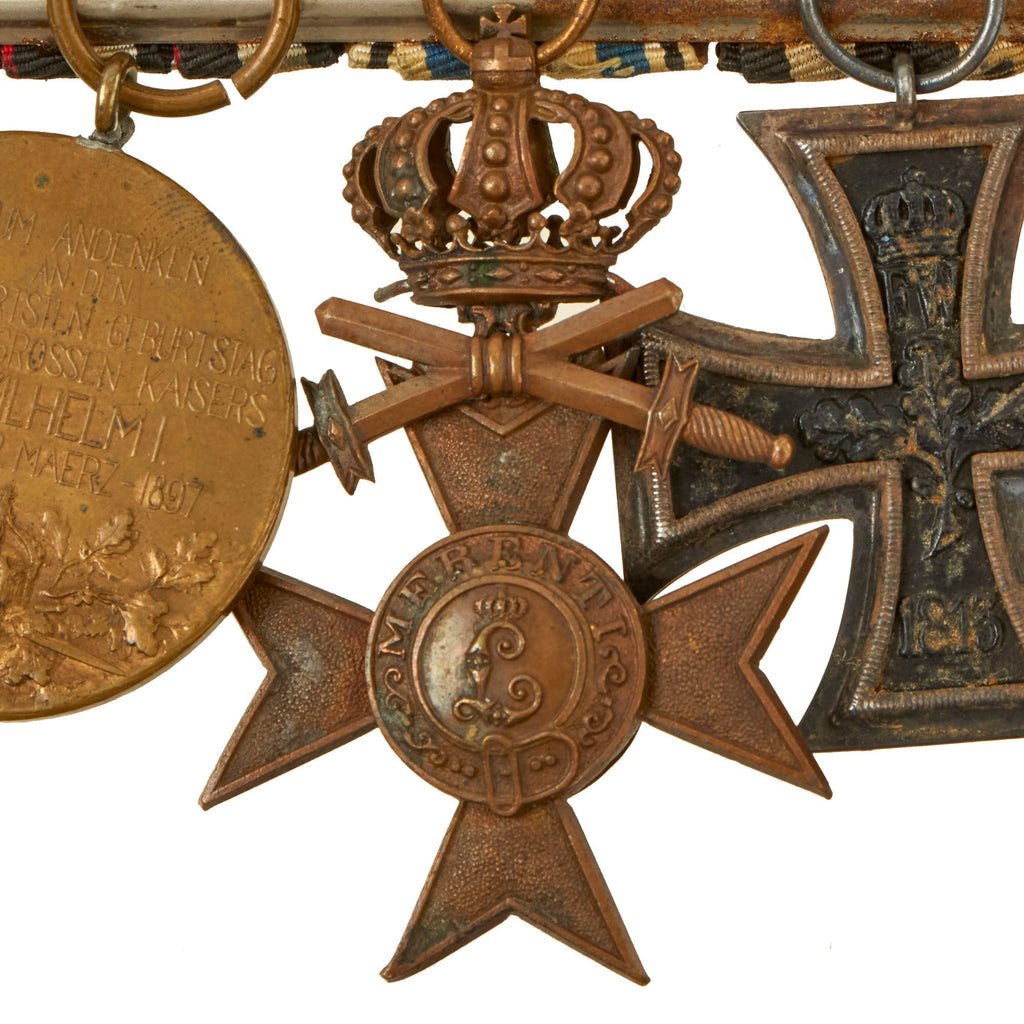 Original German WWI Era Medal Bar with EKII, Bavarian Merit Cross, Emp ...