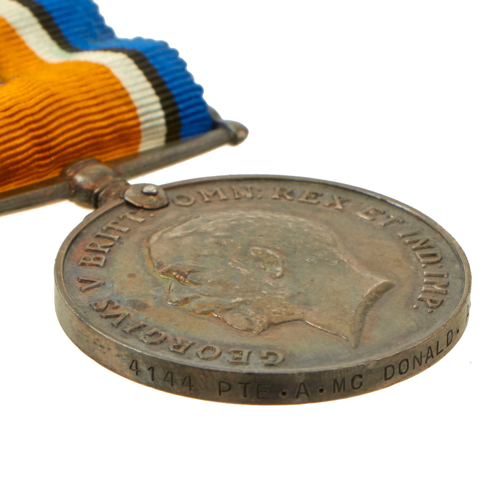 Original British WWI Named Medal Pair For Private Alexander McDonald o ...