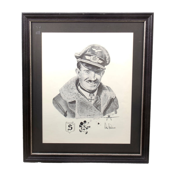 Original U.S. WWII Framed Adolf Galland Print Signed by Author & Pilot ...