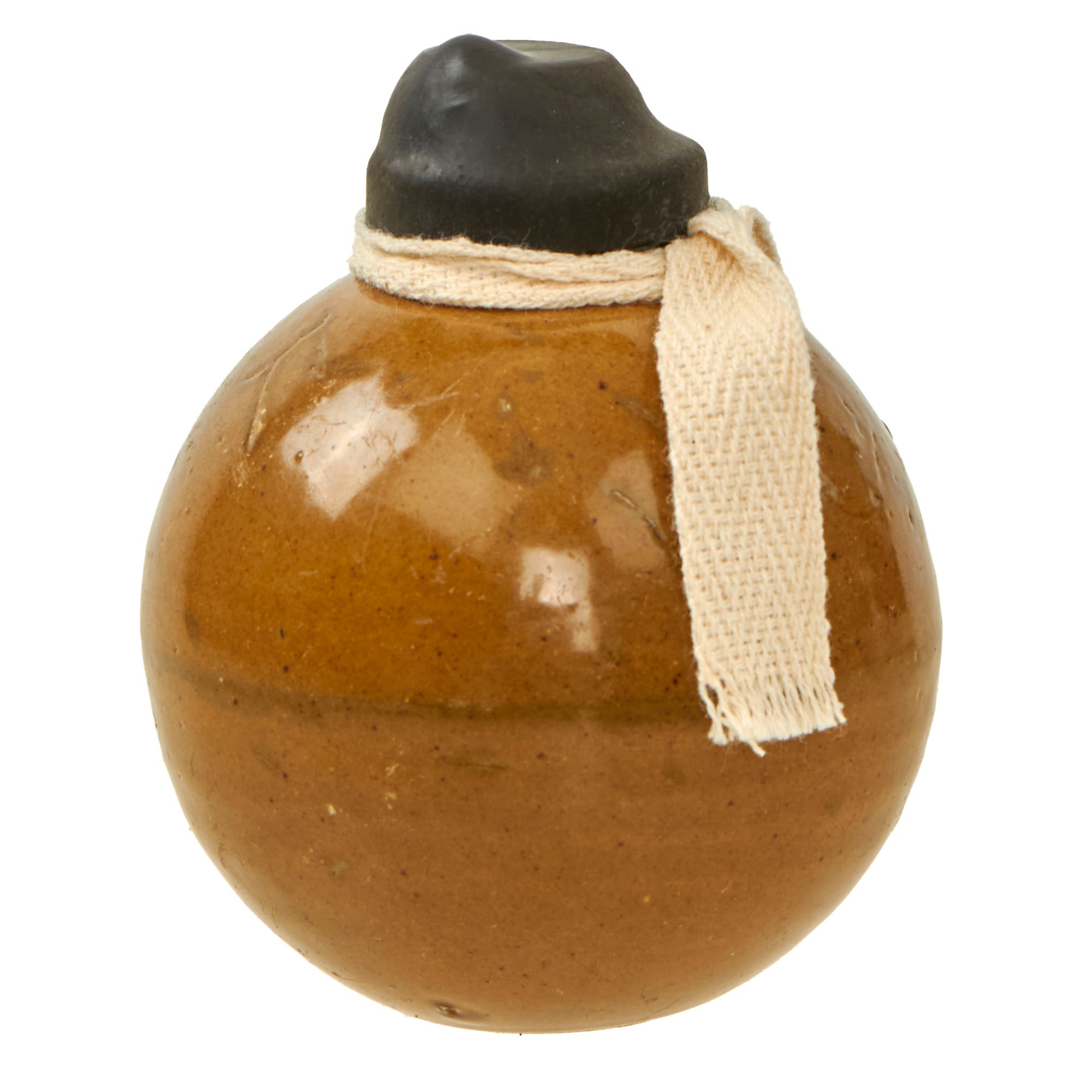 Original Japanese WWII Type 4 Ceramic Inert Hand Grenade in Glaze Brow ...
