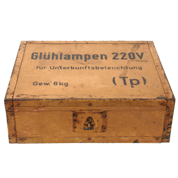 Original German WWII Incandescent Light Bulb Crate in Afrikakorps Tan ...
