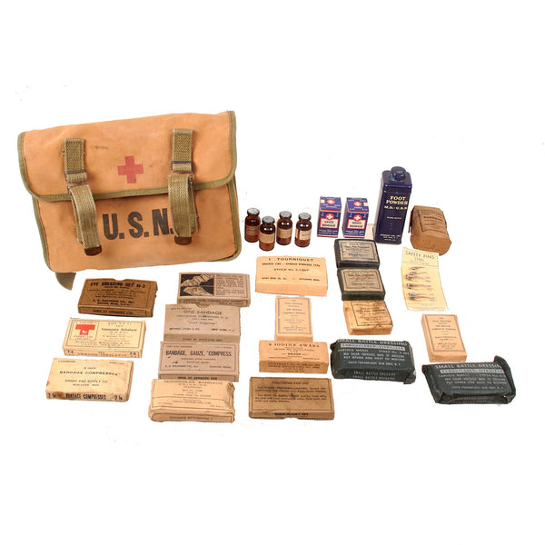 Original U.S. WWII U. S. Navy First Aid Medical Corpsman Medical Kit S ...