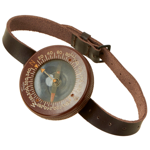 Original U.S. WWII Paratrooper Wrist Compass by Taylor with Leather Wr ...