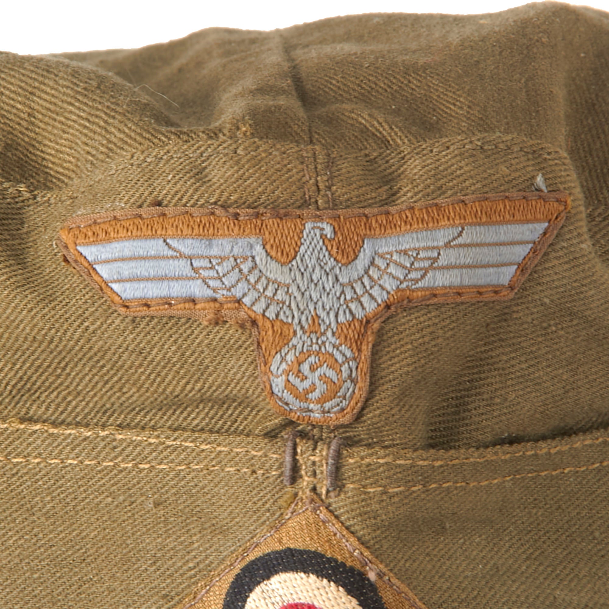Original German WWII DAK Afrikakorps EM-NCO Tropical Overseas Cap with ...
