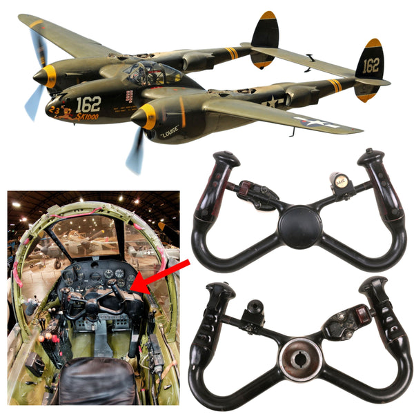 Original U.S. WWII Lockheed P-38 Lightning Steering Control Yoke with ...