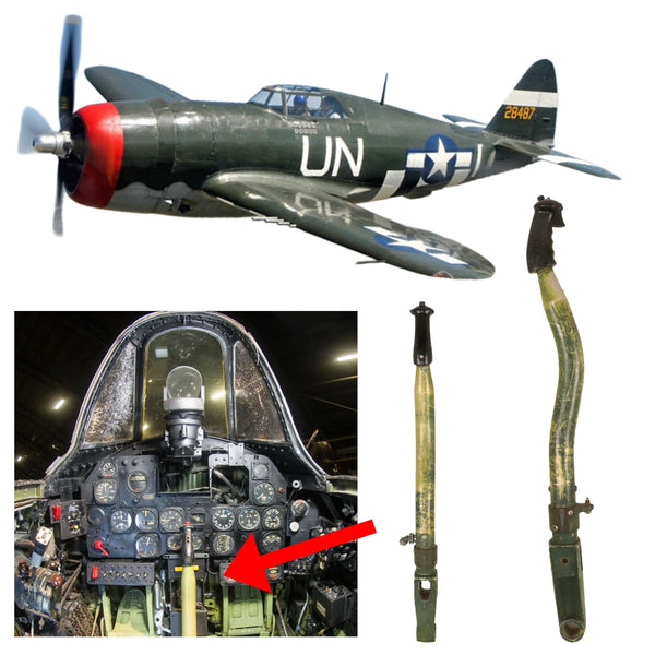 Original U.S. WWII Republic P-47 Thunderbolt Control Stick Assembly wi ...