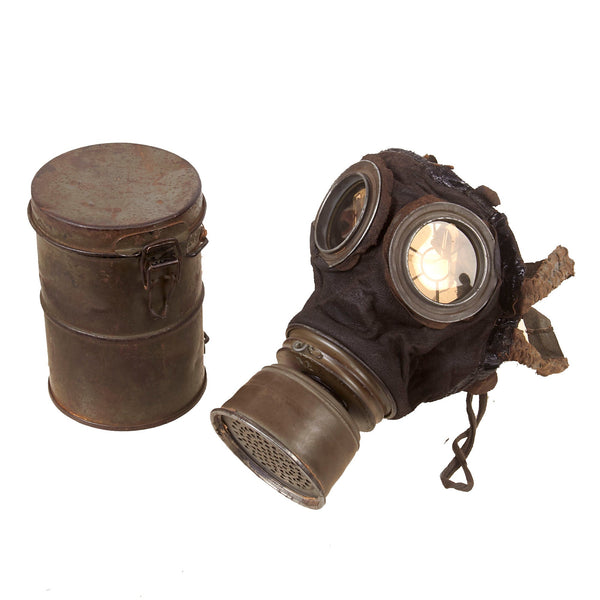 Original Imperial German WWI M1917 Ledermaske Gas Mask with Can & Spar ...