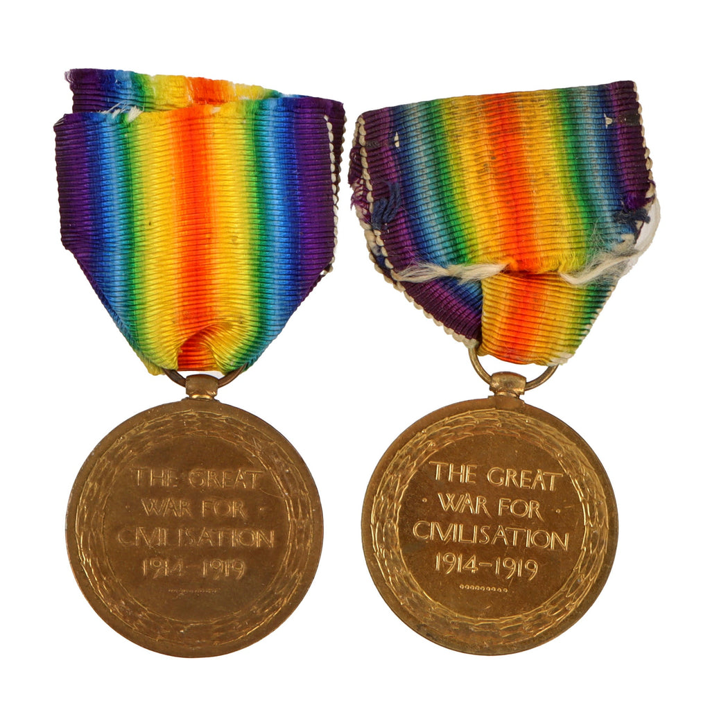 Original British WWI Rim-Engraved Victory Medal, 1914-15 Star, & Briti ...