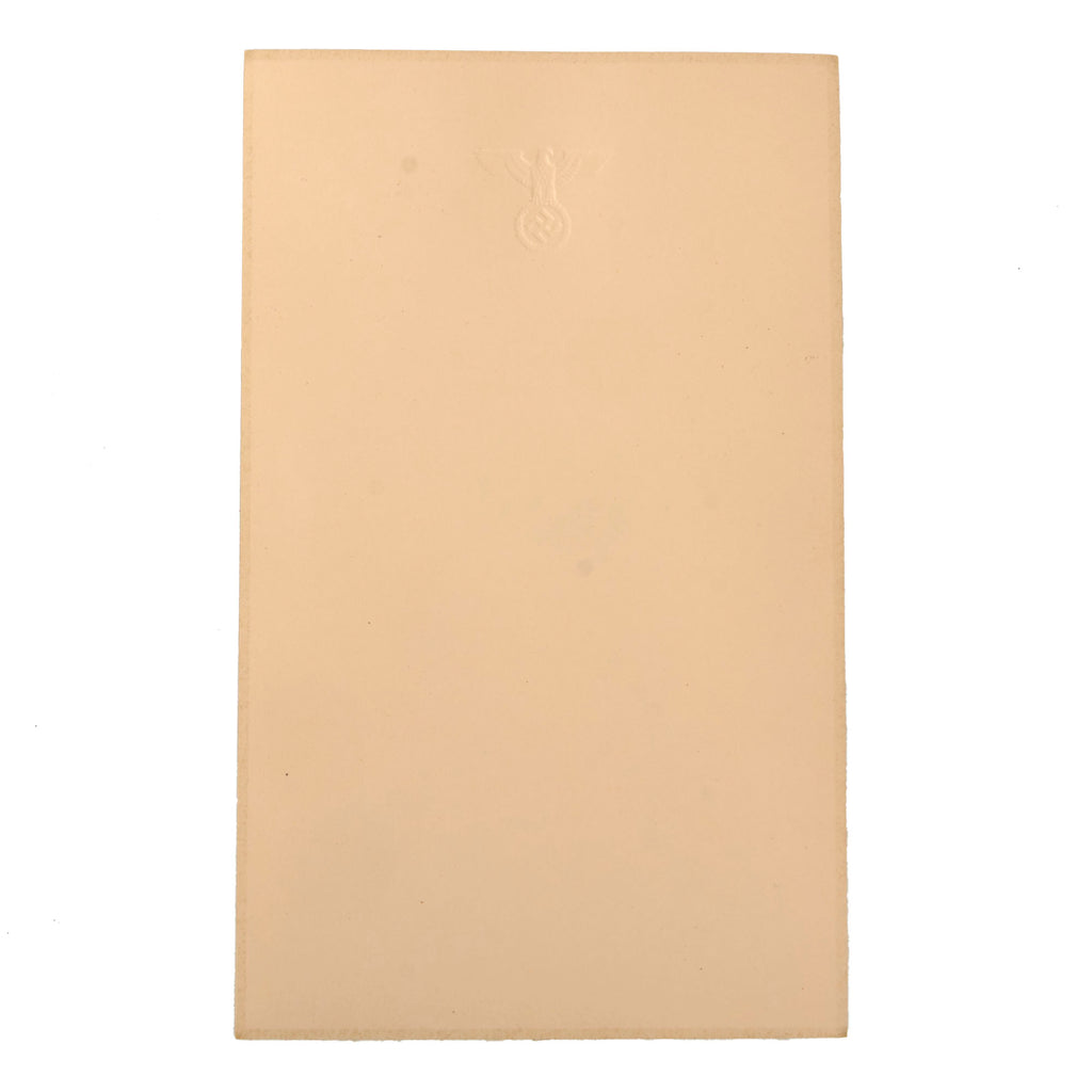 Original German WWII AH Berghof Large Menu Card with Embossed Eagle ...