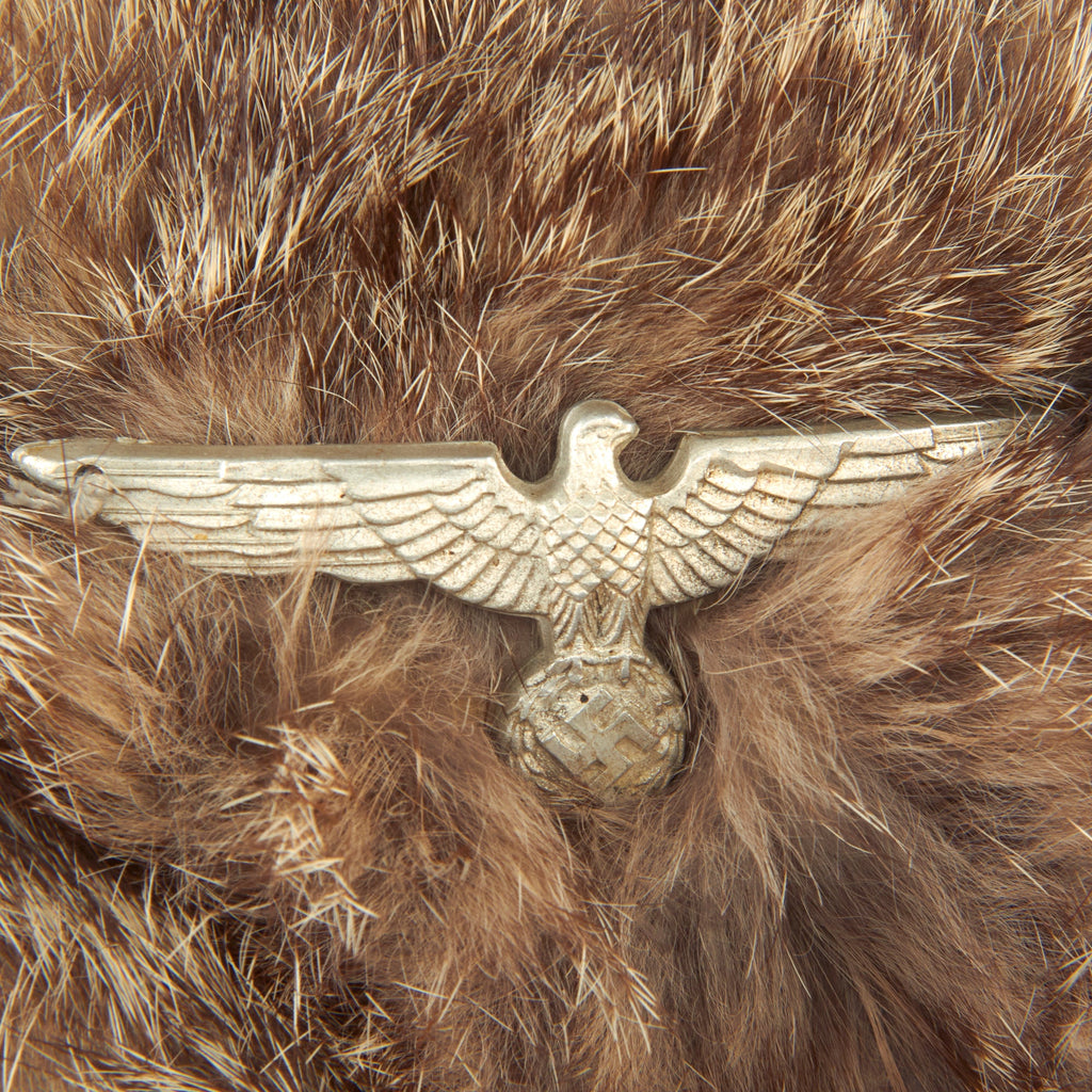 Original German WWII Eastern Front Rabbit Fur Pelzmütze Winter Hat wit ...