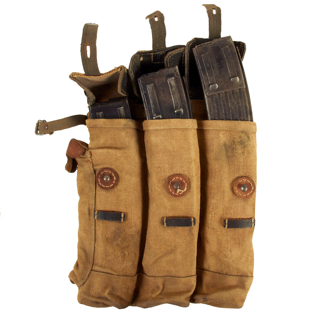 Original Rare German WWII Canvas MP 44 Triple Magazine Pouch with Preß ...