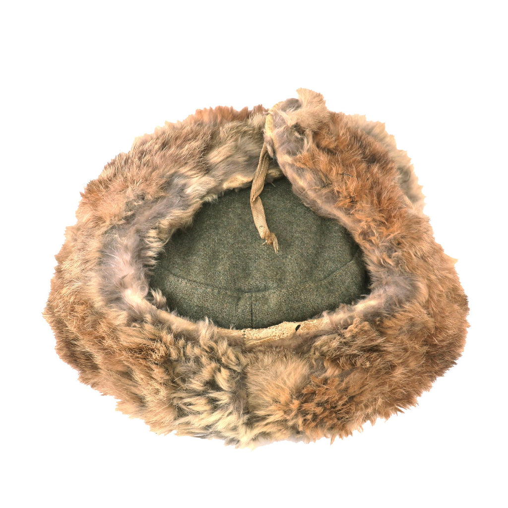 Original German WWII 1943 Dated Eastern Front SS Rabbit Fur Pelzmütze ...