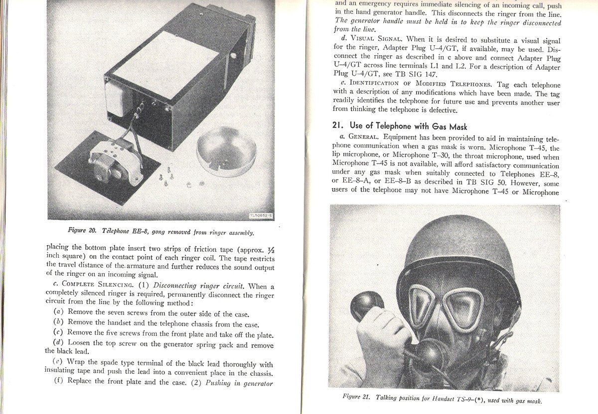 U.S. WW2 Army EE-8 Field Telephone Technical Manual TM 11-333 (Original ...