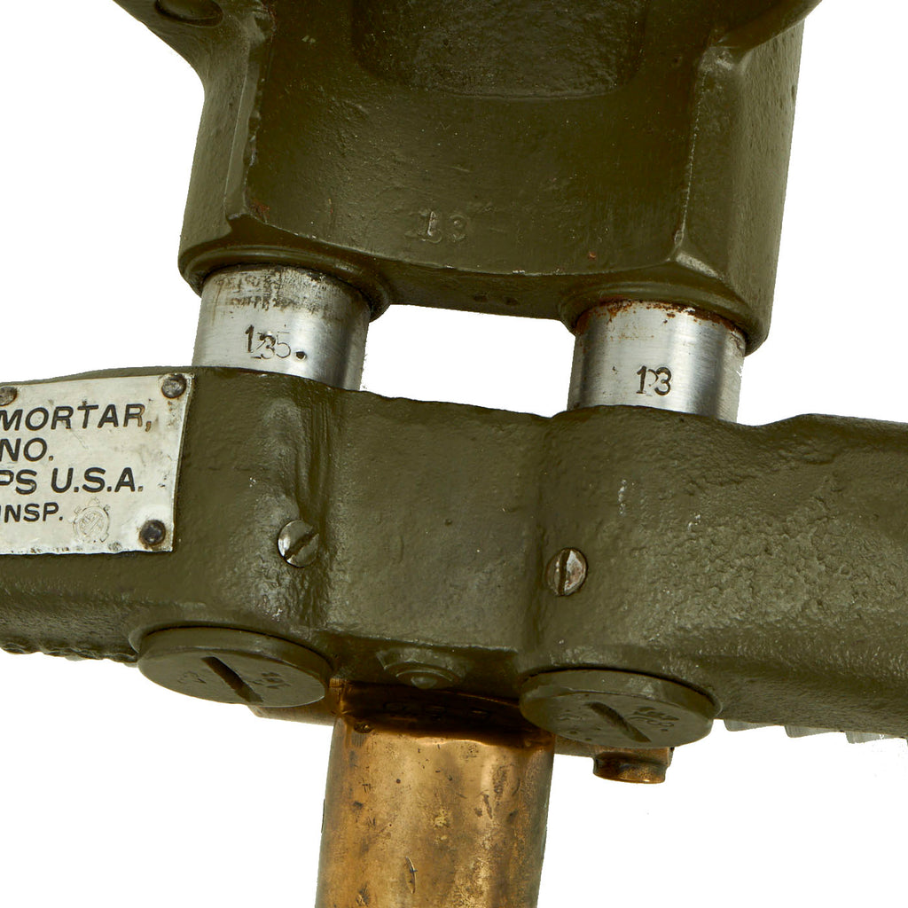 Original U.S. WWII 81mm Display M1 Mortar System With Baseplate and Bi ...