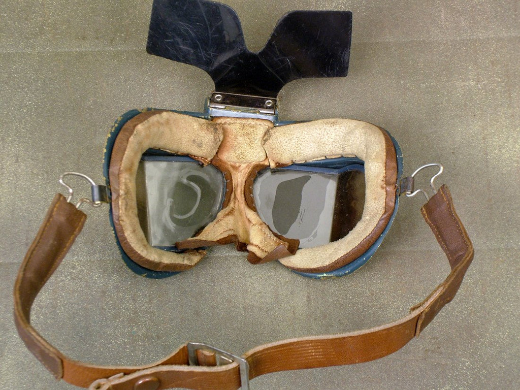 British WW2 RAF Spitfire Fighter Pilot Goggles: Flip Sun Shield (One ...
