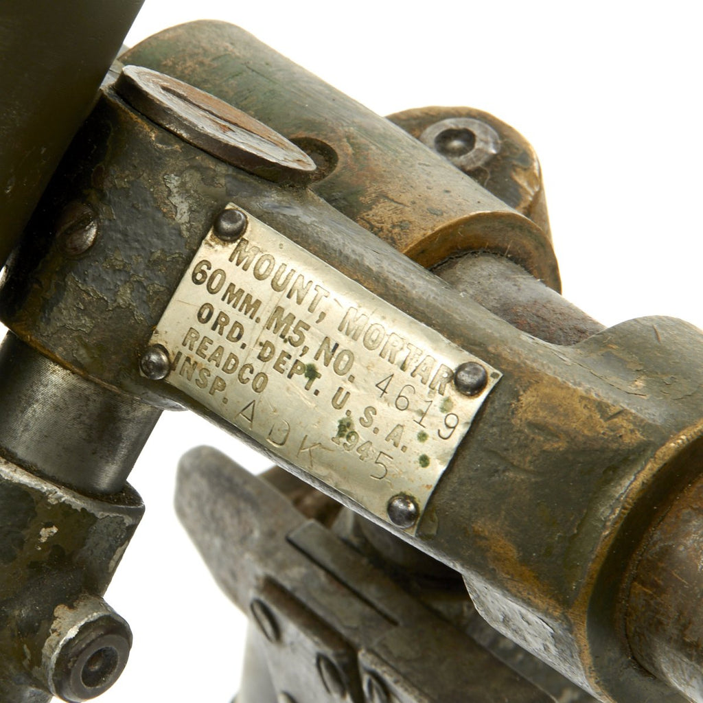 Original U.S. WWII M2 60mm Display Mortar with M4 Collimator Sight and ...