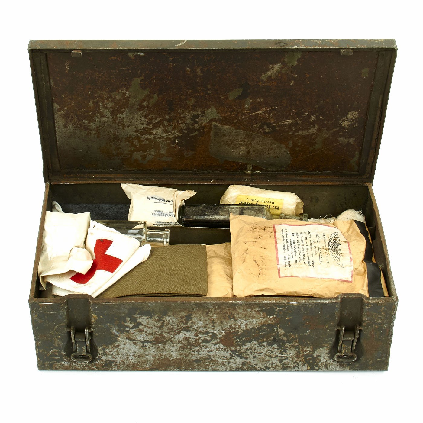 Original German WWII Verbandkasten Medic First Aid Set in Steel Chest ...