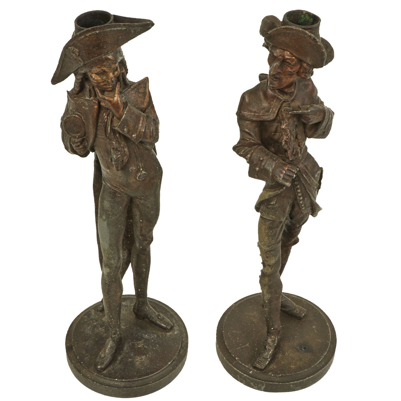 Original French 18th Century Candlesticks Depicting Fop Caricatures of ...