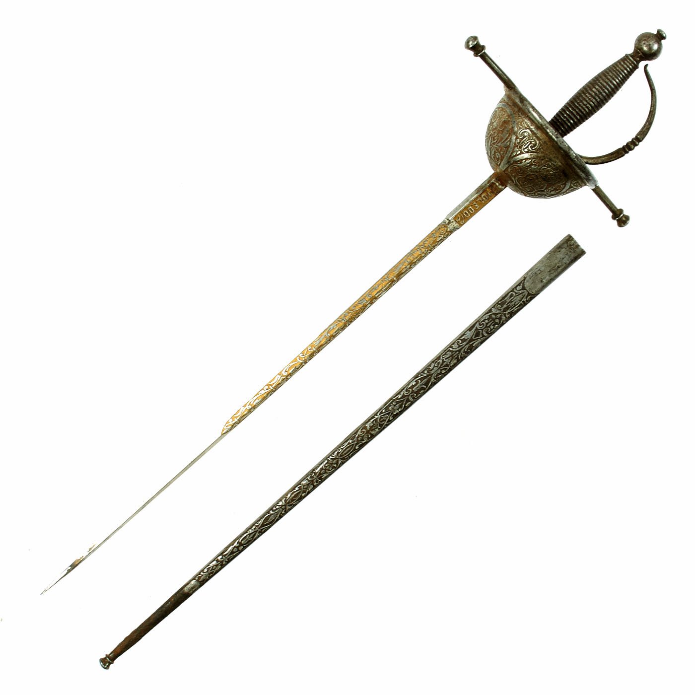 Original Late 19th Century Spanish Miniature Toledo made Cup Hilt Rapi ...