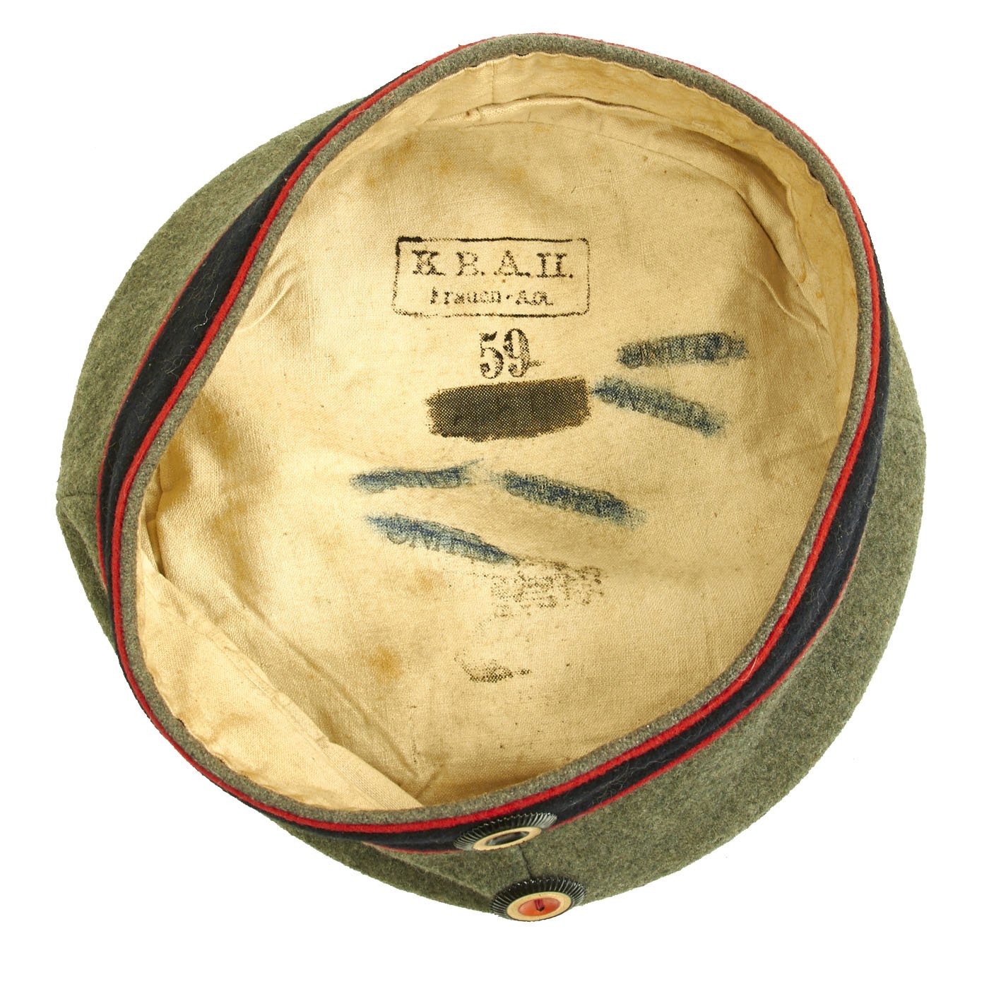 Original Imperial German WWI M1907 Artillery Feldmütze Field Cap with ...