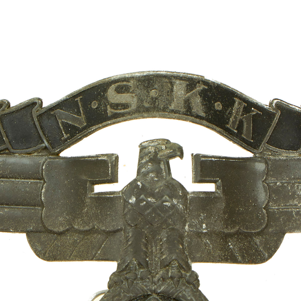 Original German WWII Zinc 2nd Pattern NSKK Crash Helmet Eagle Badge Pl ...