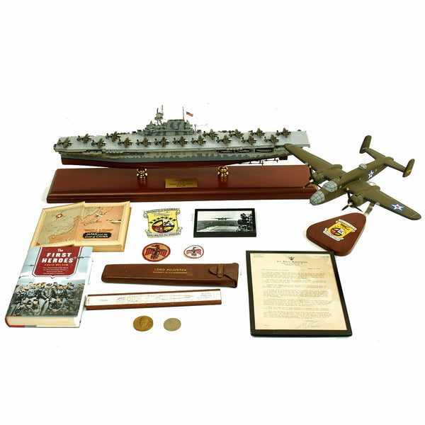U.S. WWII Doolittle Tokoyo Raid CV-8 USS Hornett Model Ship with Signed ...