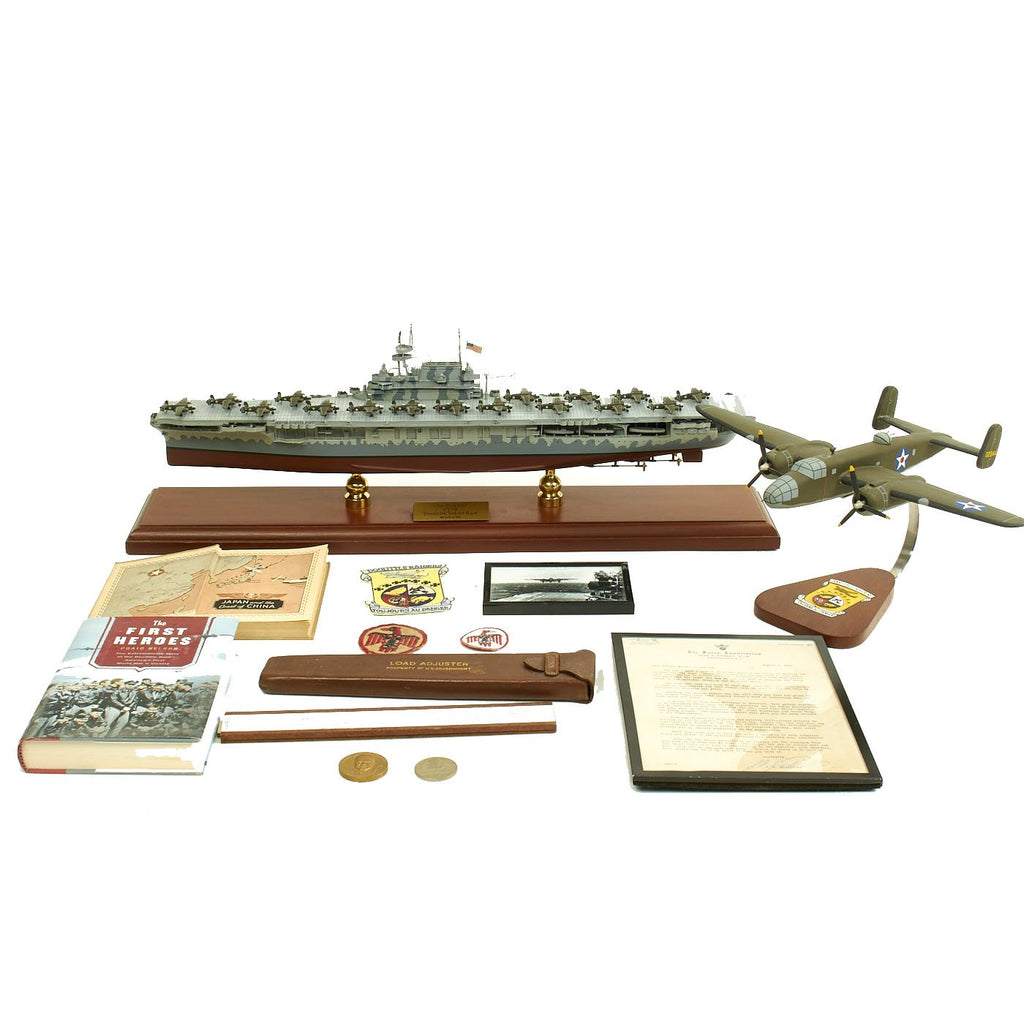 U.S. WWII Doolittle Tokoyo Raid CV-8 USS Hornett Model Ship with Signed ...