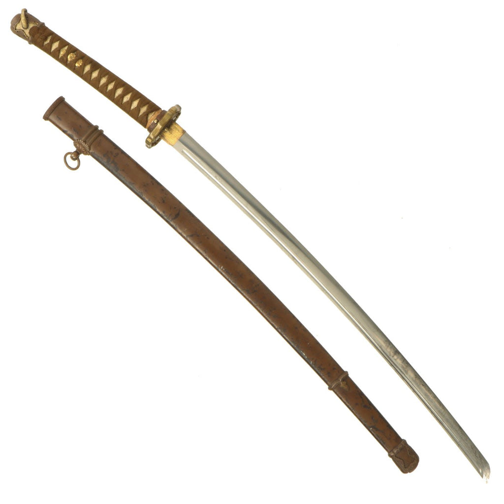 Original WWII Japanese Type 98 Shin-Gunto Katana Sword with Steel Scab ...