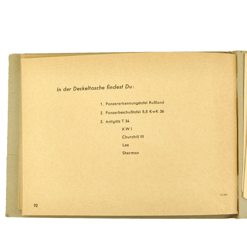 Original German WWII Tigerfibel Tiger I Tank Manual – International ...