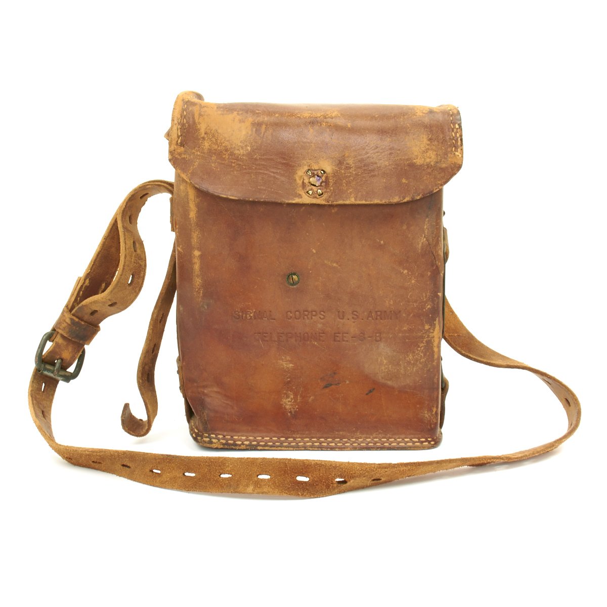 Original U.S. WWII Army Field Telephone Model EE-8 in Leather Case: (S ...