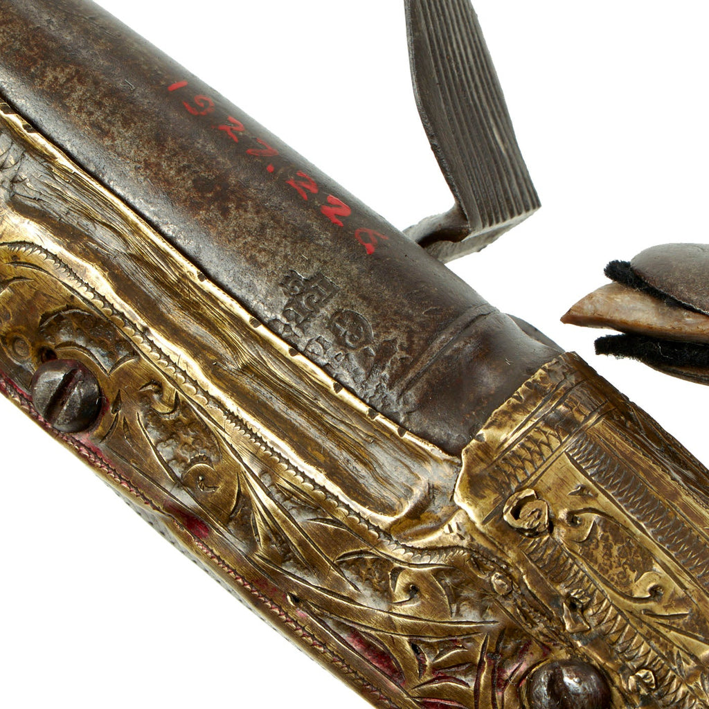 Original 19th Century Balkan Embossed Brass Clad Flintlock Mediterrane ...