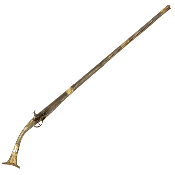 Original Balkan Brass Decorated Miquelet Flintlock Jezail Musket with ...