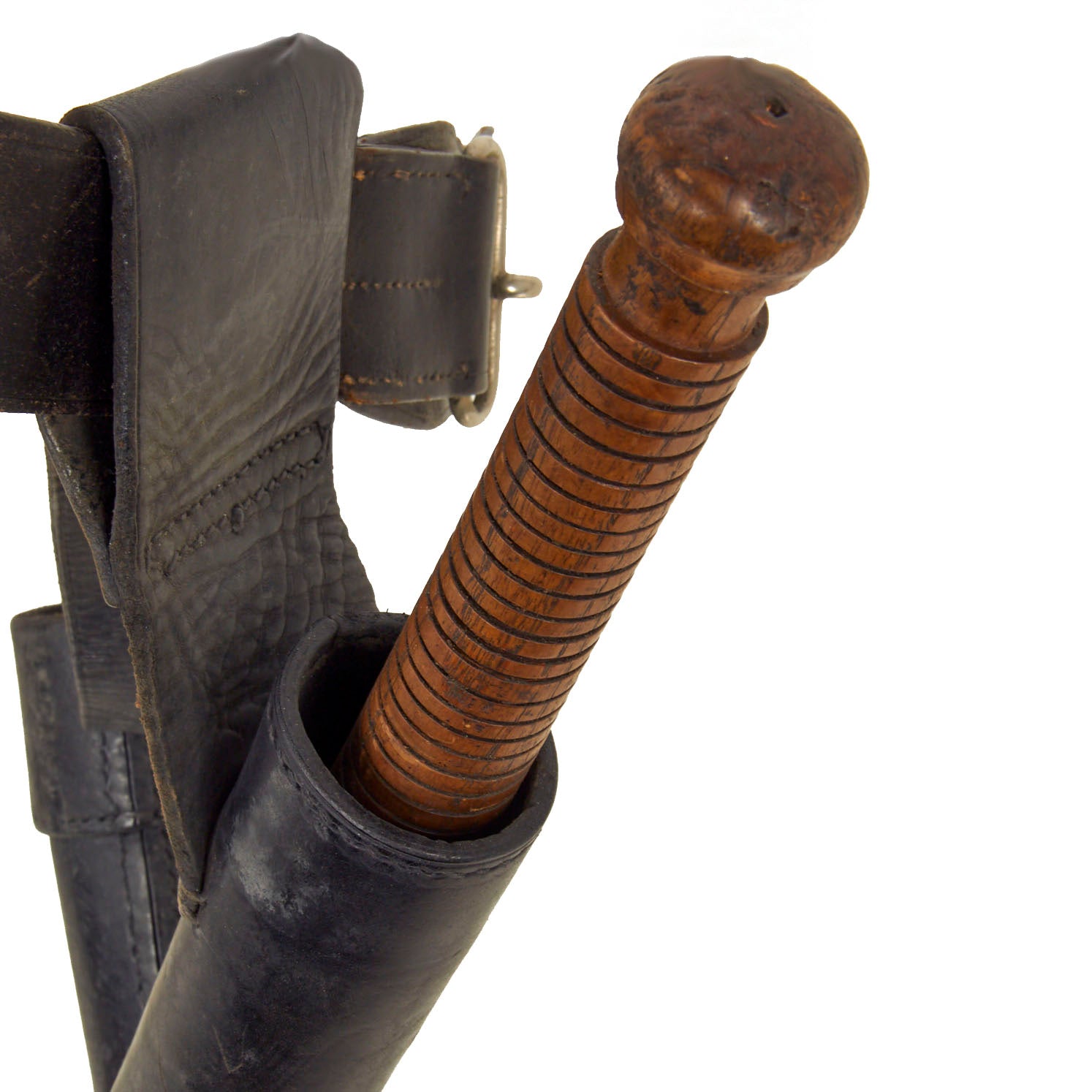 Original British WWII Era Bobby Police Truncheon with Leather Carry Ca ...
