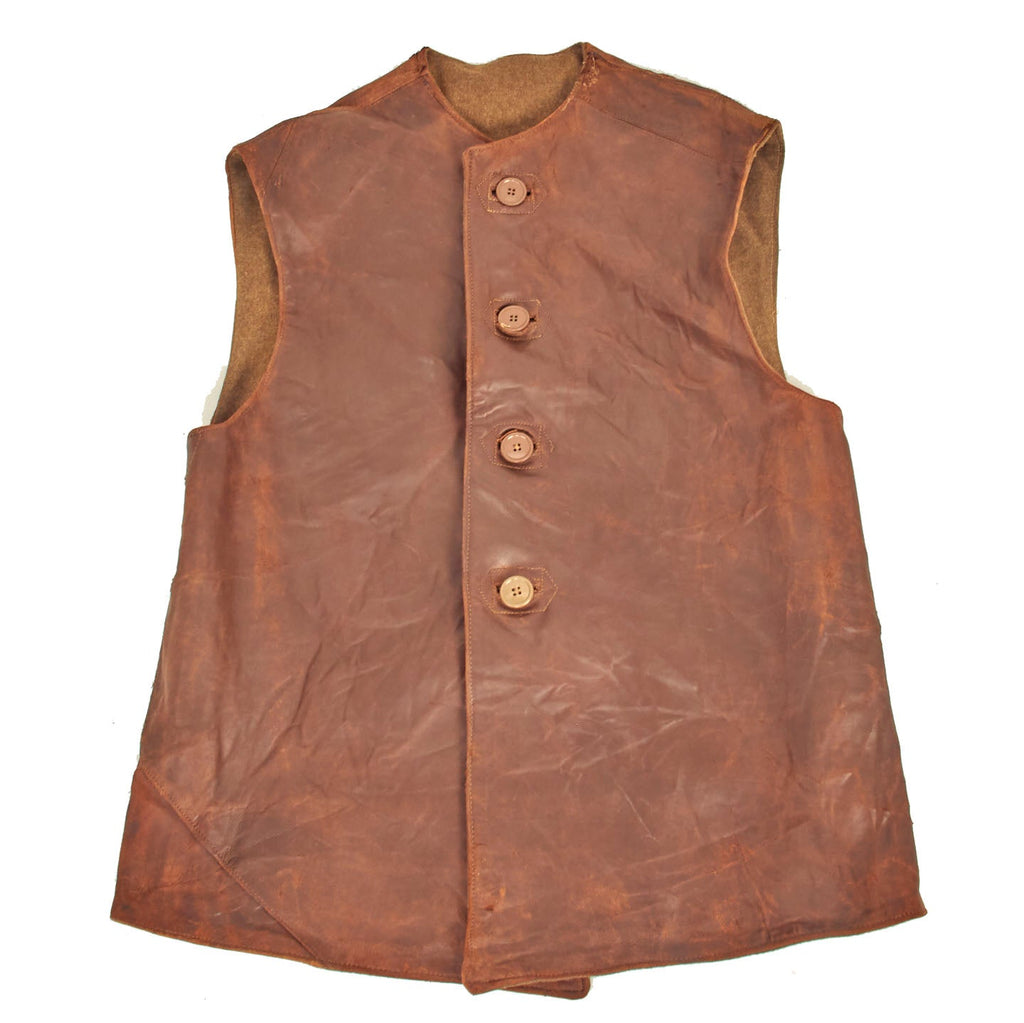 Original British WWII Leather Machine Gunner Jerkin Vest - Dated 1945 ...