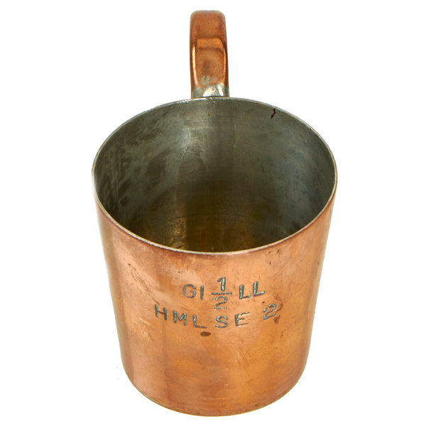 Original British Victorian Era Naval 1/2 GILL Copper Rum Measure for G ...