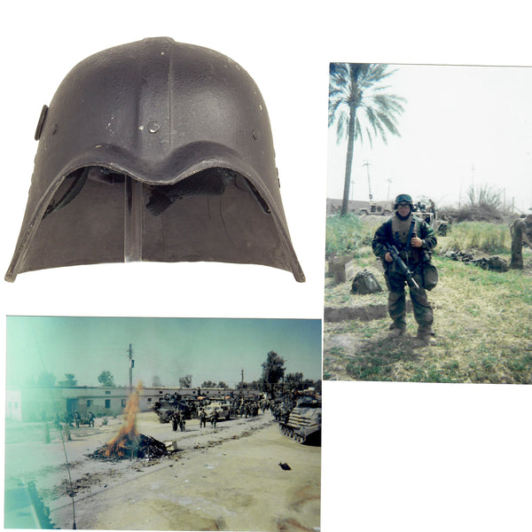 Original Iraqi Fedayeen Helmet with Liner and Chinstrap - Operation Ir ...