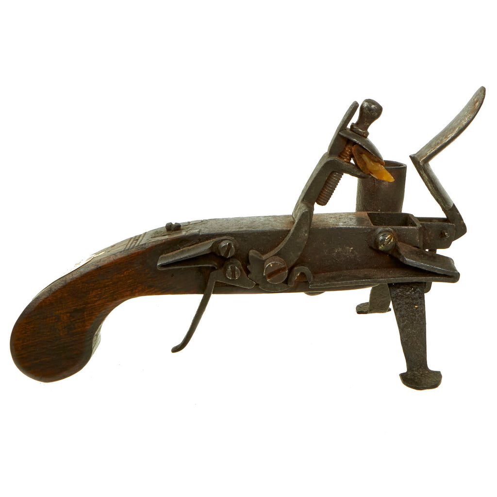 Original Early American Iron Flintlock Tinder Lighter with Plaque Engr ...