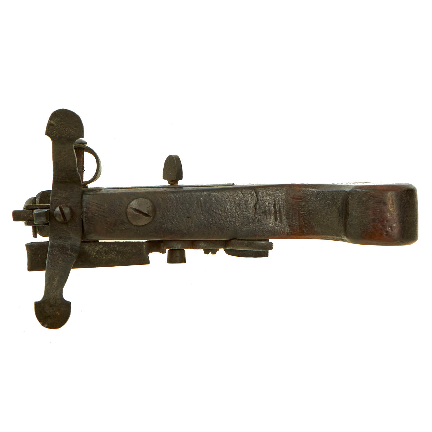 Original Early American Iron Flintlock Tinder Lighter with Plaque Engr ...