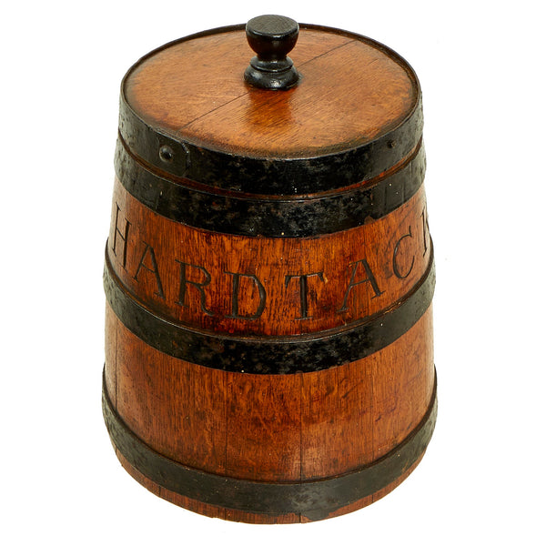 Original British Napoleonic Royal Navy Wooden Lidded Keg with Carved ...